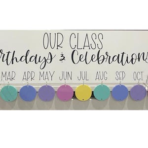ALL NEW!!! Large WHITE Class Birthdays Chart With Pastel Tags - Etsy