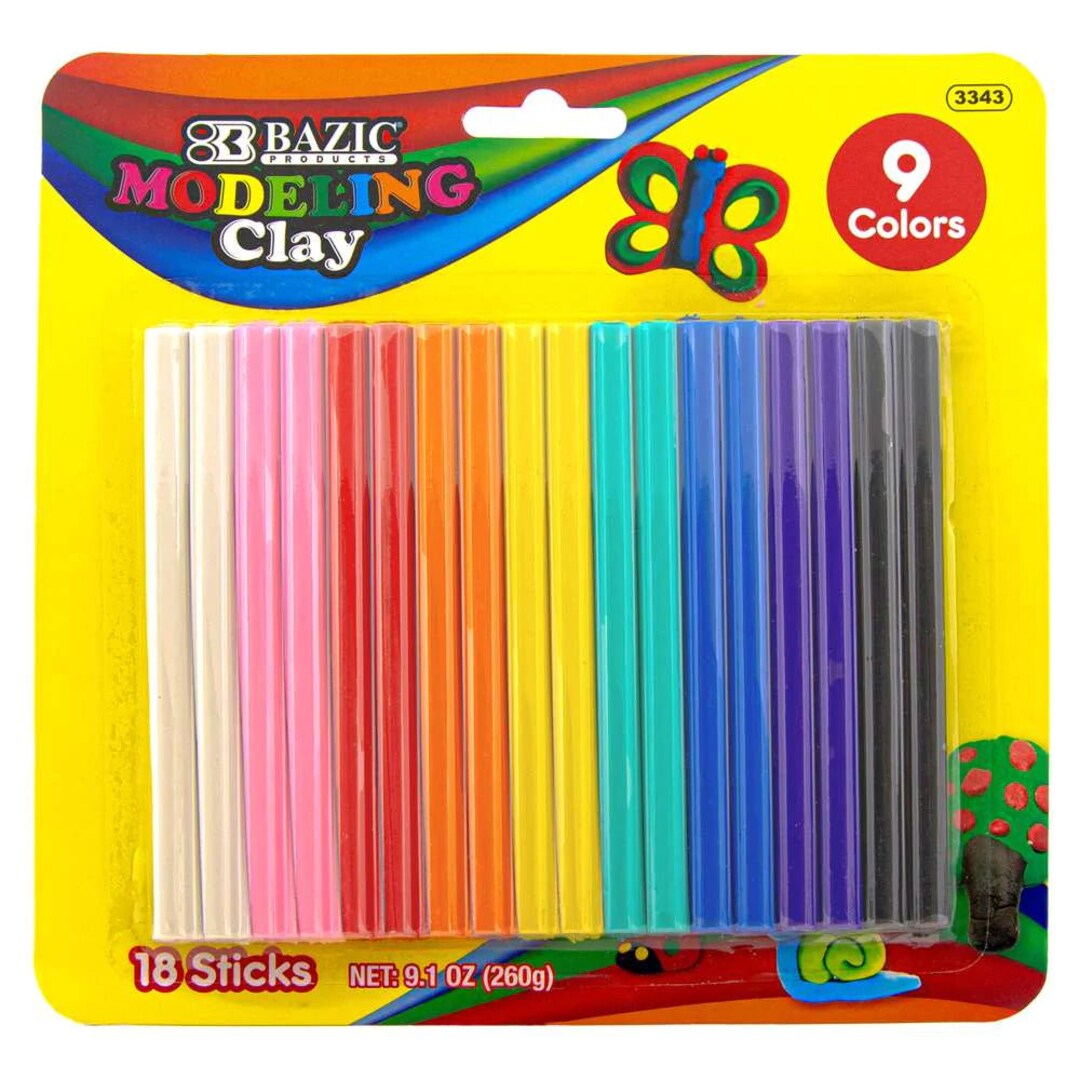 Plasticine Modeling Clay Sticks 9 Color 260g - Etsy