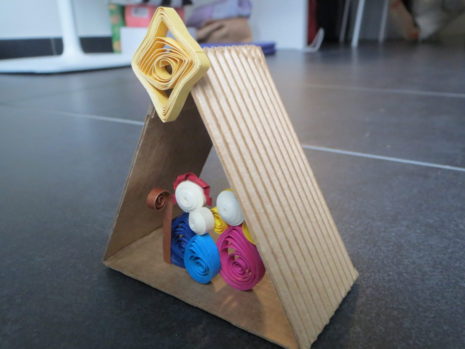 Unique Handmade Miniature Quilling Nativity Scene With a Paper Hut and ...