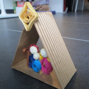 Unique Handmade Miniature Quilling Nativity Scene With a Paper Hut and ...