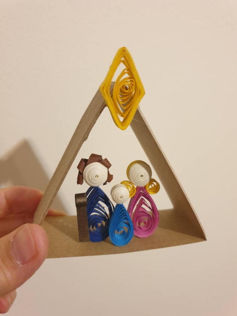 Unique Handmade Miniature Quilling Nativity Scene With a Paper Hut and ...