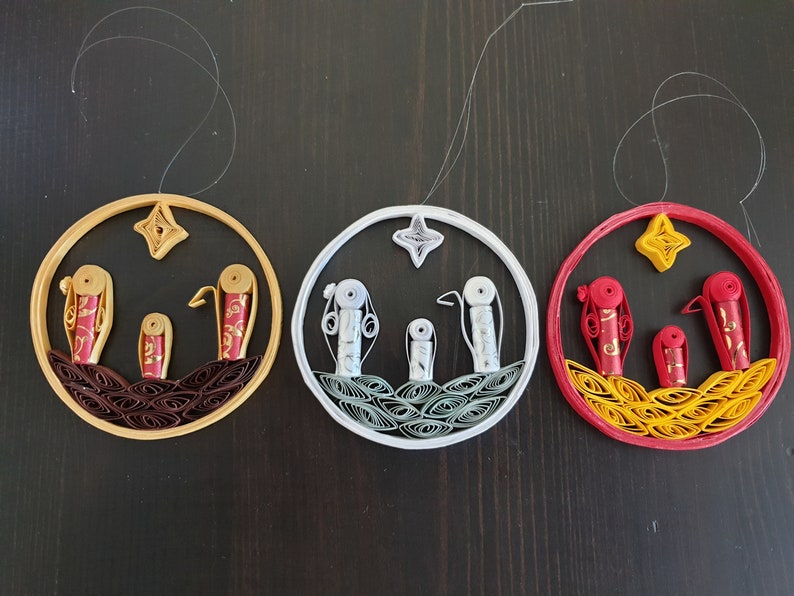 Circular Nativity Scene to Hang - Mini Ornament Quilling Set - Etsy