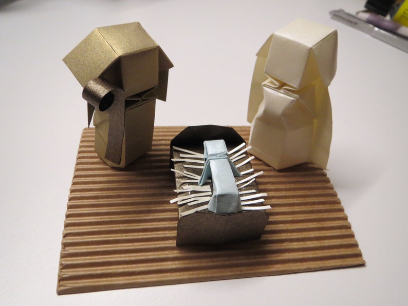 Handmade Nativity Scene All in Origami, Very Original With a Base for ...