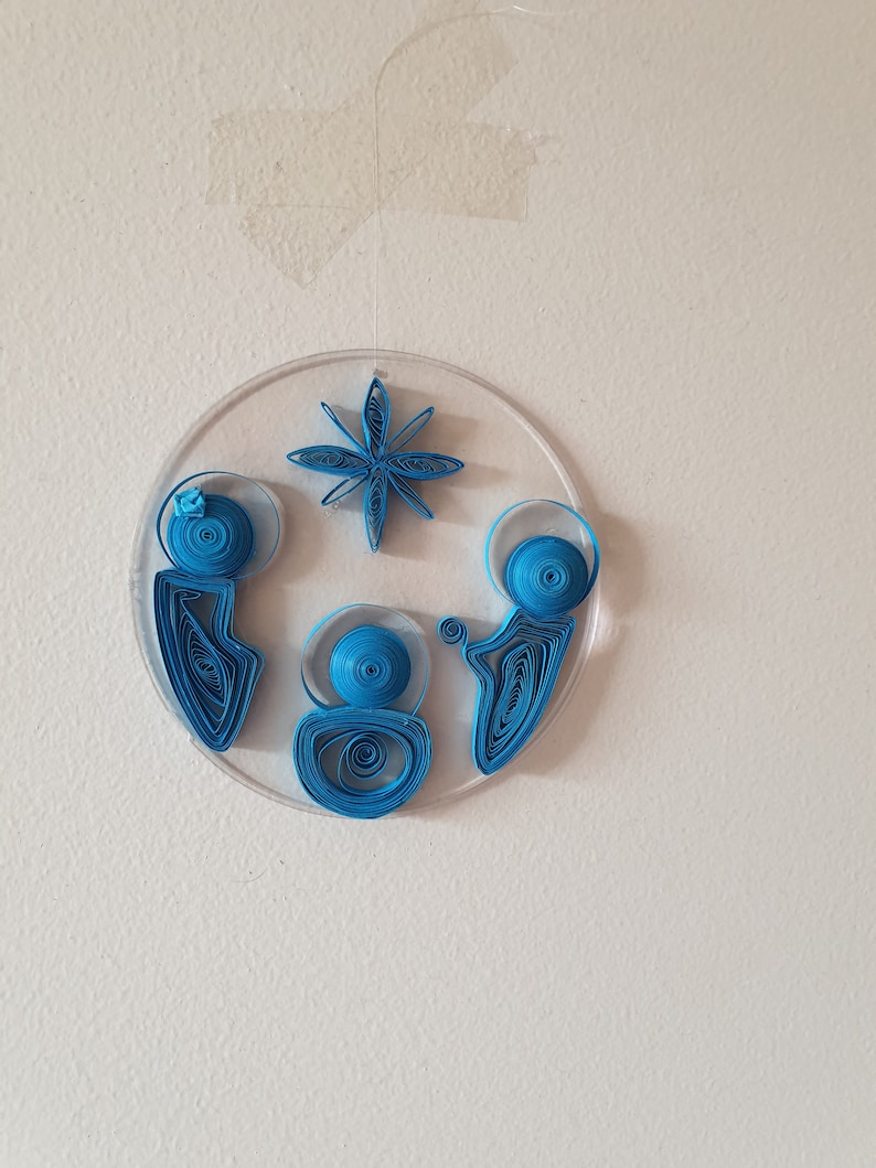 Unique and Special Quilled Nativity Scene on a Transparent Acrylic ...