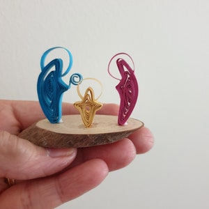 Very Small Unique Modern Quilling Nativity Scene on a Wooden Base! - Etsy