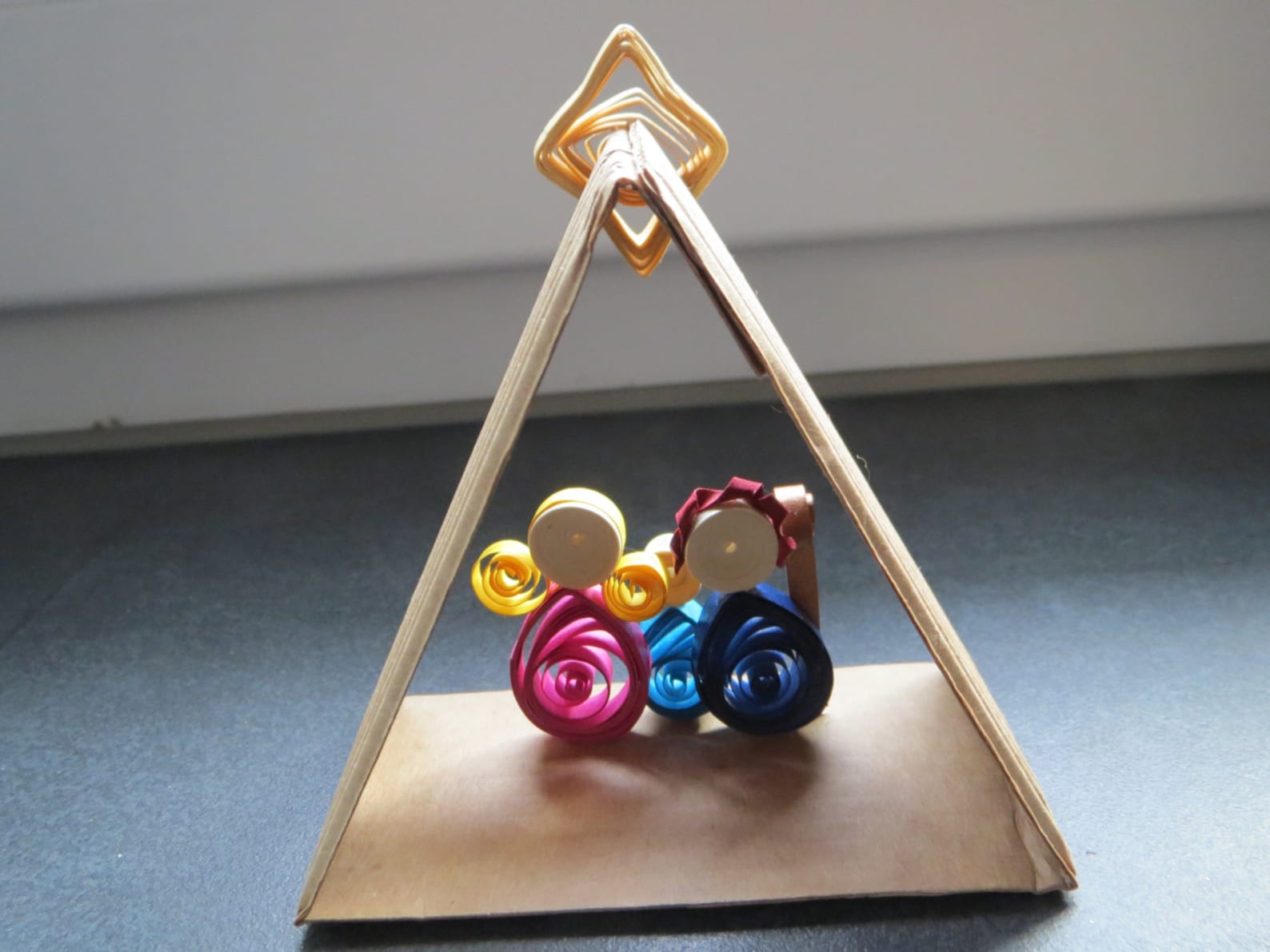 Unique Handmade Miniature Quilling Nativity Scene With a Paper Hut and ...