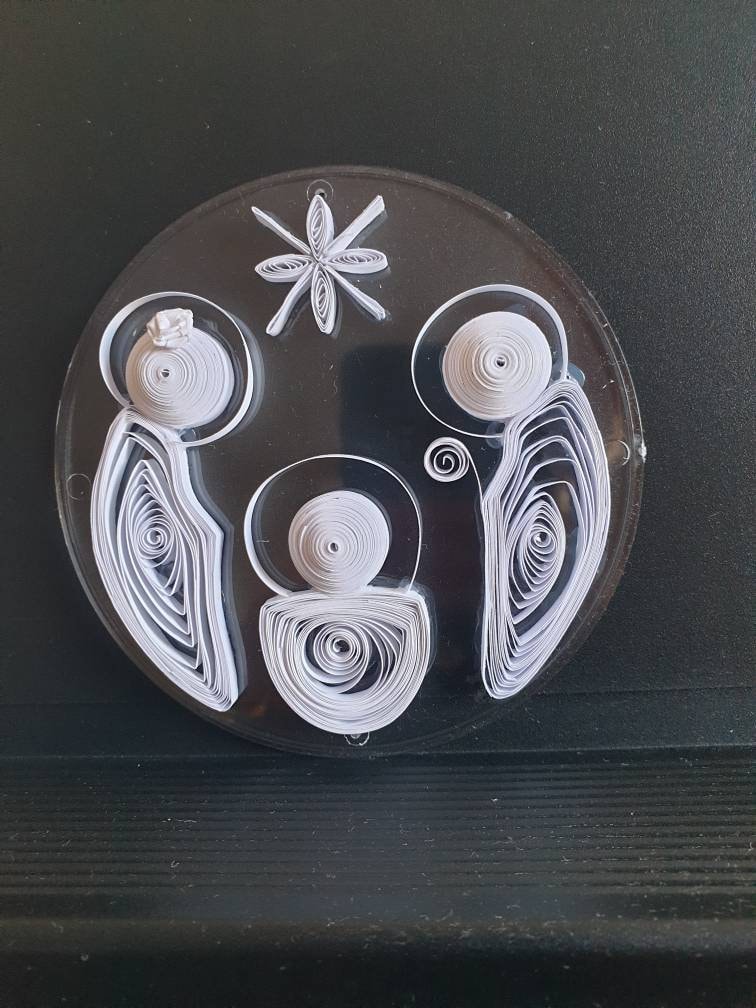 Unique and Special Quilled Nativity Scene on a Transparent Acrylic ...