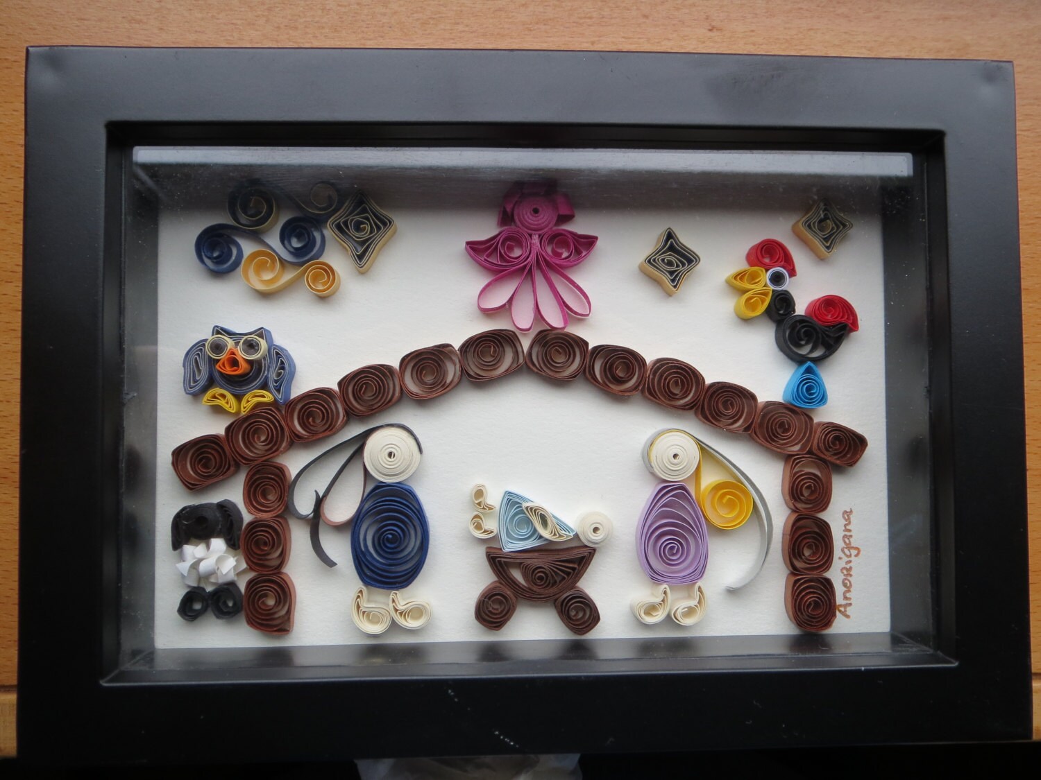 Quilling Handmade Nativity in a Photo Frame. Perfect as a Xmas Present ...
