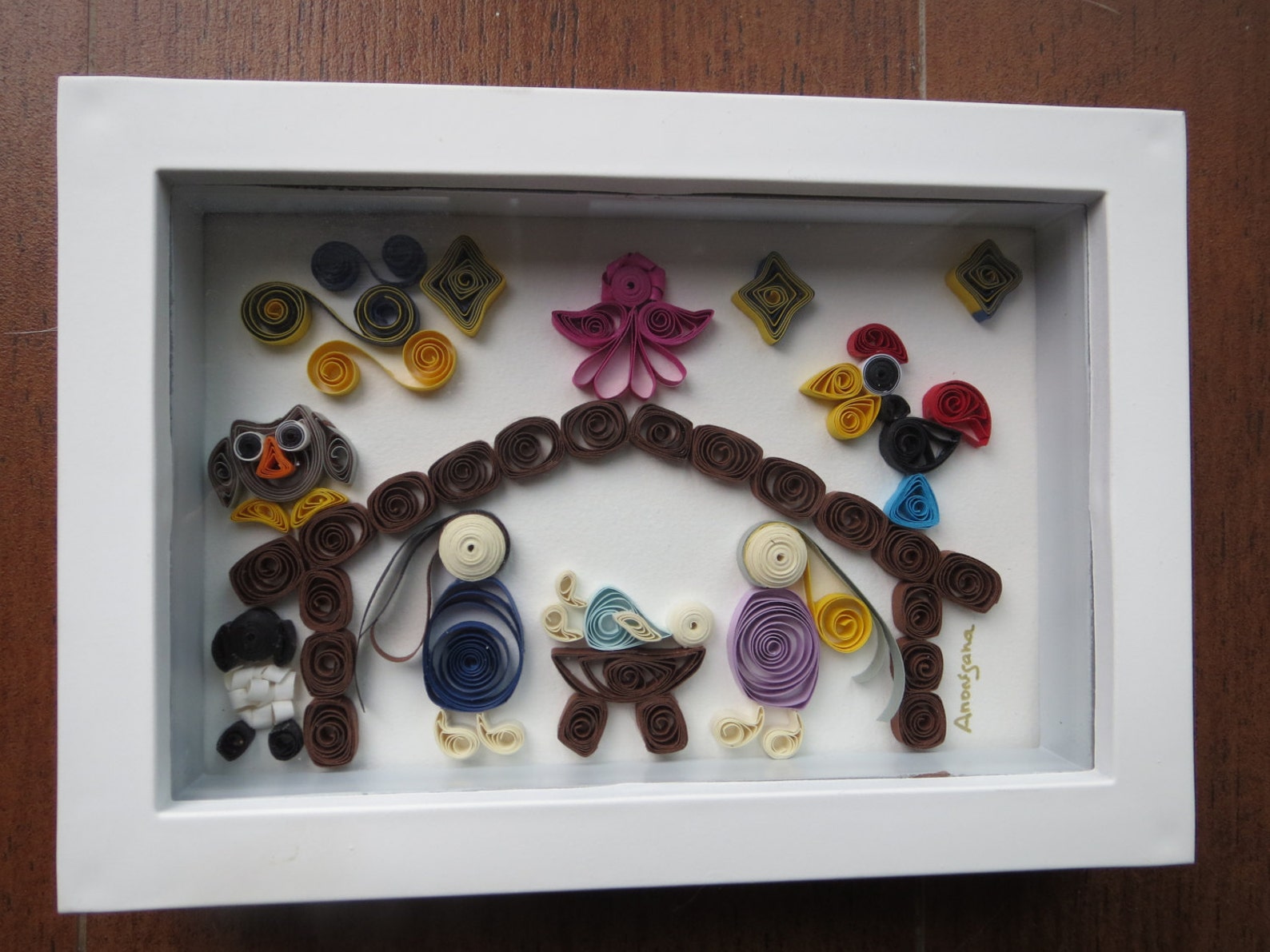 Quilling Handmade Nativity in a Photo Frame. Perfect as a Xmas Present ...