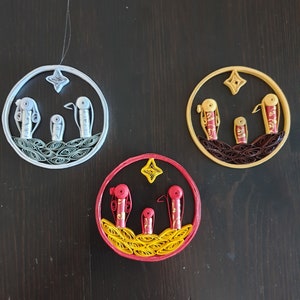 Circular Nativity Scene to Hang - Mini Ornament Quilling Set - Etsy