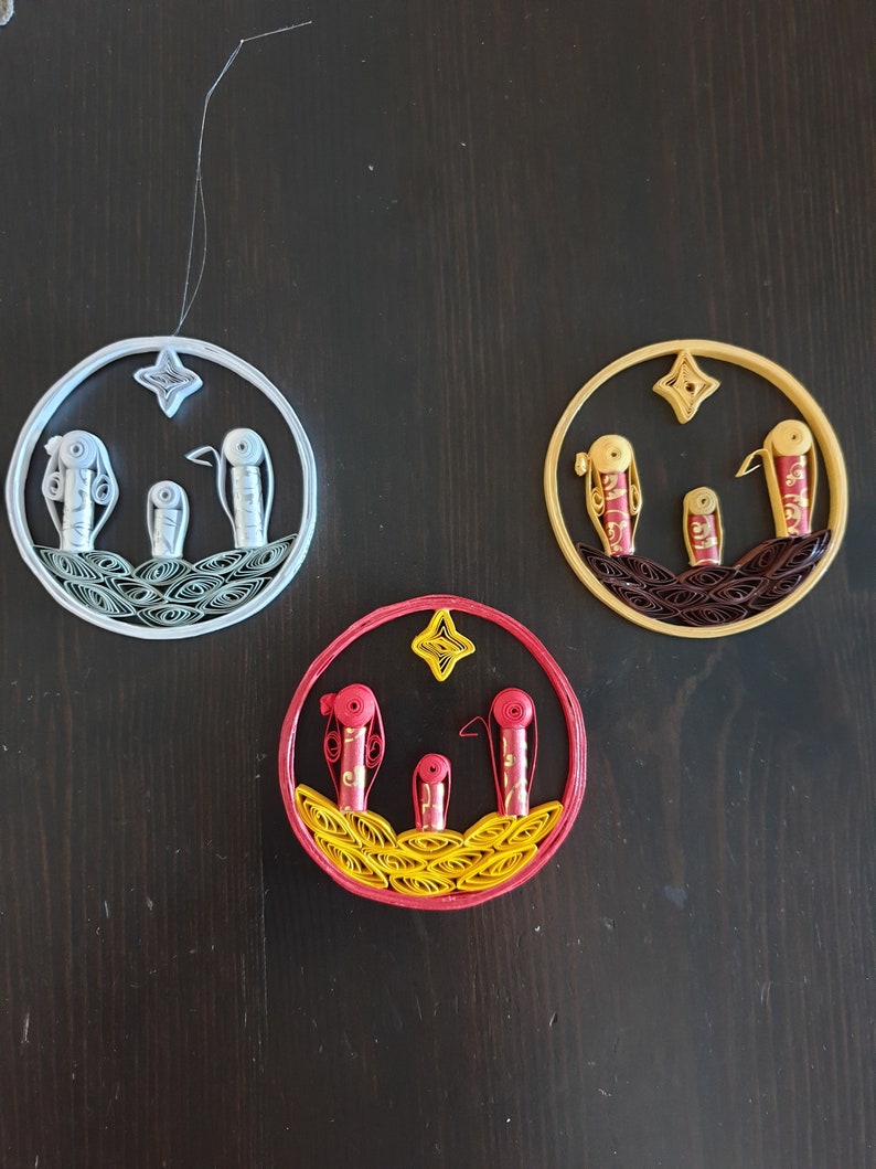 Circular Nativity Scene to Hang - Mini Ornament Quilling Set - Etsy