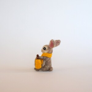 Traveler Bunny Tiny Felt Animal Wool Rabbit Cute Decor Mini Bunny Felt ...