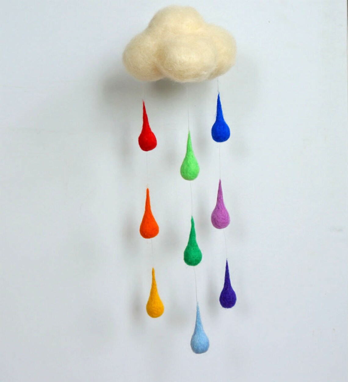 Rainbow Mobile Mobile for Playroom Raindrops Mobile Colorful - Etsy