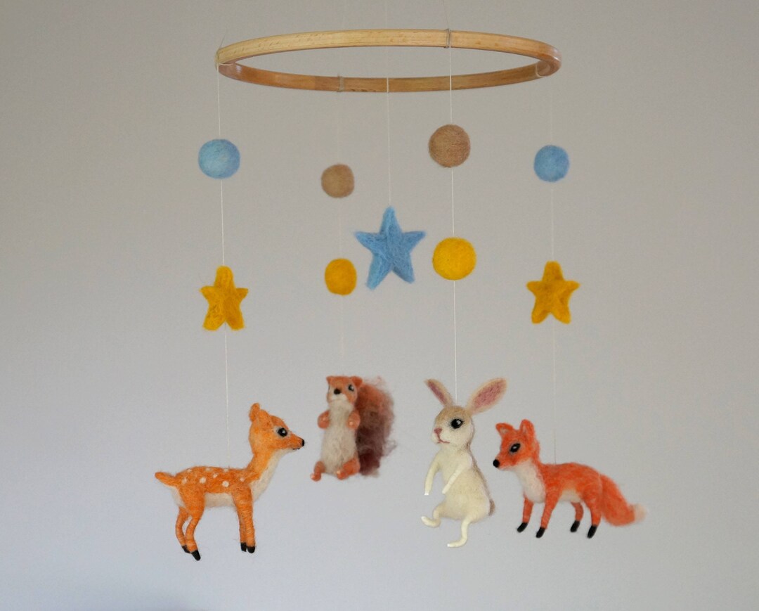 Baby Mobile Animal Mobile Felt Baby Mobile Woodland Mobile Forest ...
