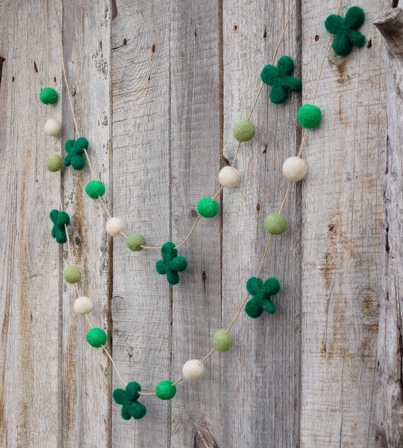 Shamrock Banner Lucky Clover Garland St. Patrick's Day - Etsy