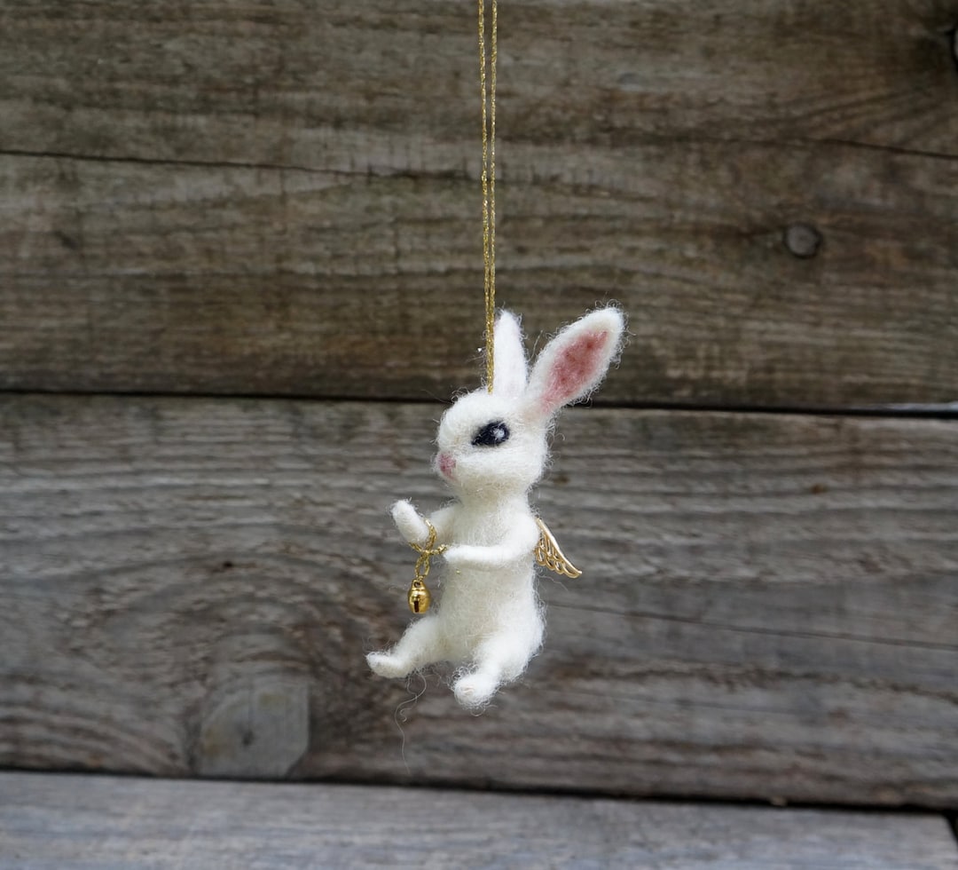 Felt Angel Bunny Christmas Bunny Fairy Rabbit Christmas Ornament ...