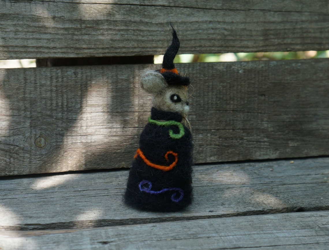 Halloween Witch Felted Bunny Broomstick Felted Rabbit - Etsy