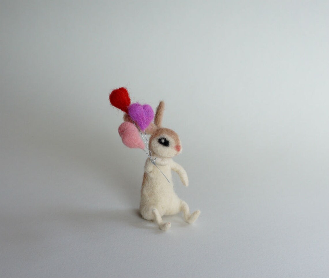 Felted Bunny White Bunny Needle Felt Rabbit Mini Bunny Wool - Etsy