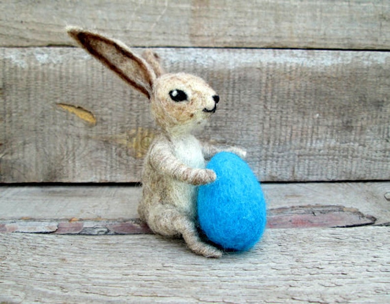 Felted Easter Bunny Wool Rabbit Easter Rabbit Easter Egg - Etsy