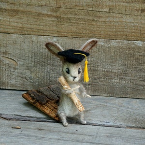 Graduation Bunny Felted Rabbit Graduation Present College Cute Gift for ...