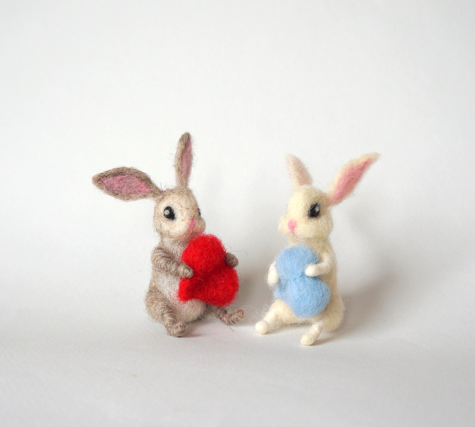 Felt Miniature Bunny Valentine's Art Doll Valentine's - Etsy