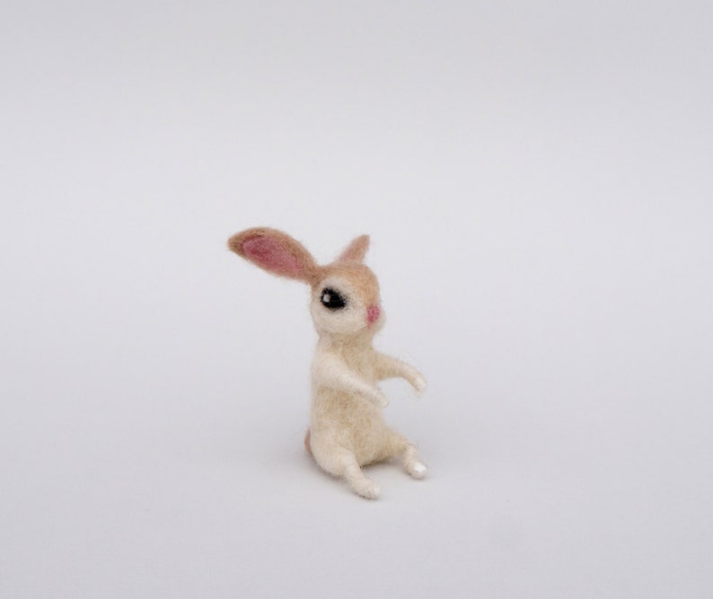 White Bunny Mini Rabbit Felted Haretiny Animal Wool Rabbit - Etsy