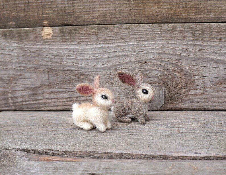 Needle Felted Bunny Valentines Miniature Mini Bunny Valentines - Etsy