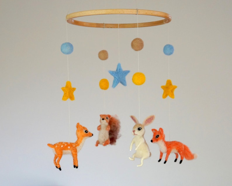 Forest Animal Mobile Felt Baby Mobile Baby Crib Mobile - Etsy