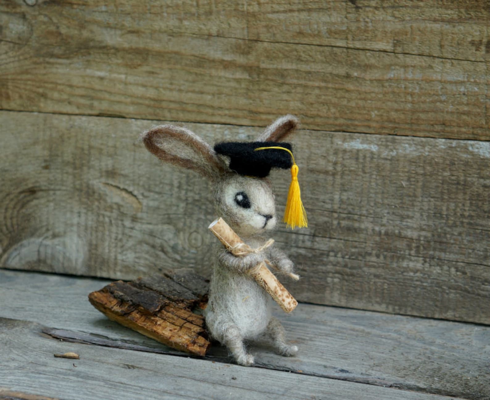 Graduation Bunny Felted Rabbit Graduation Present College Cute | Etsy