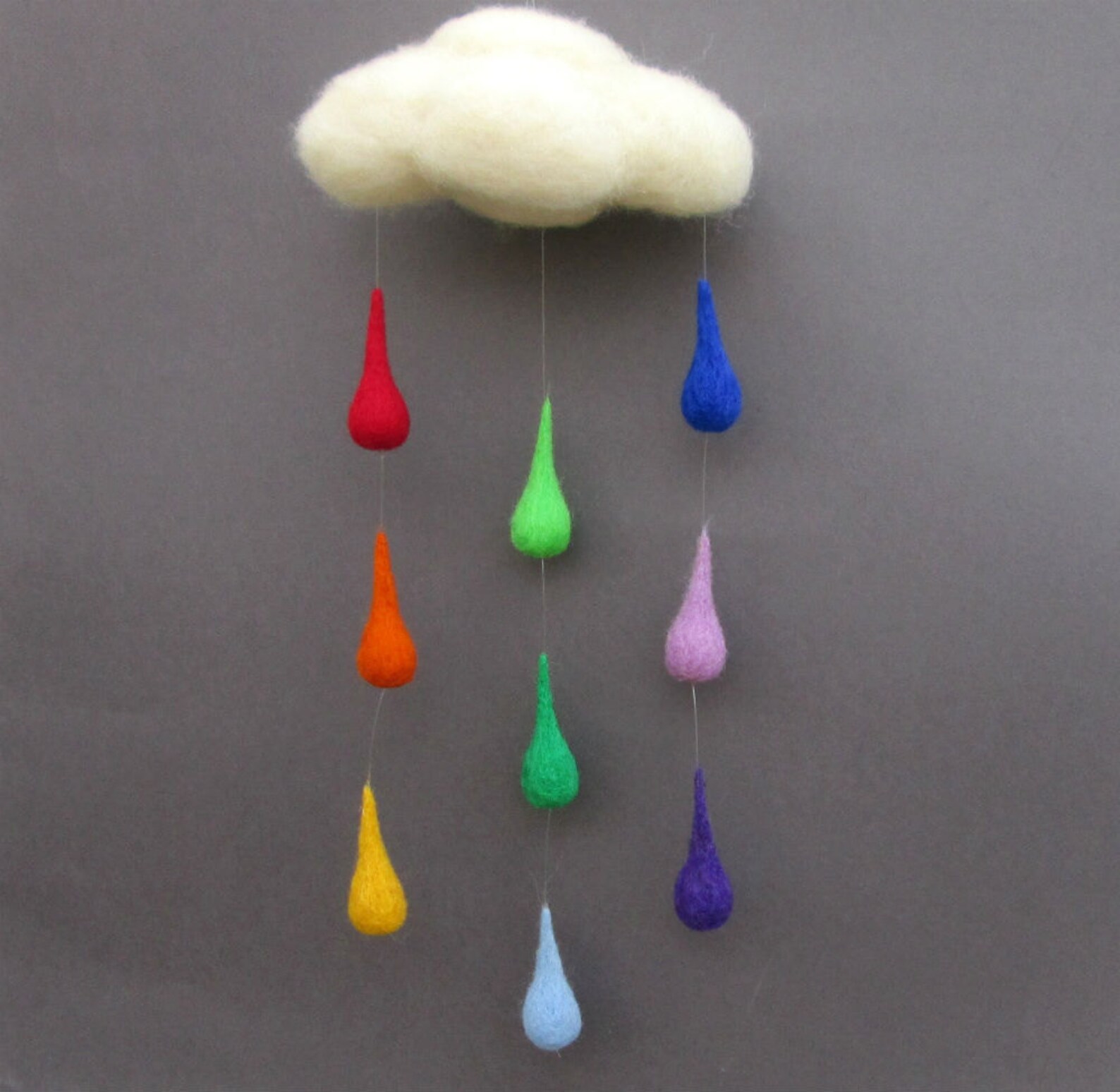 Rainbow Mobile Mobile for Playroom Raindrops Mobile Colorful - Etsy