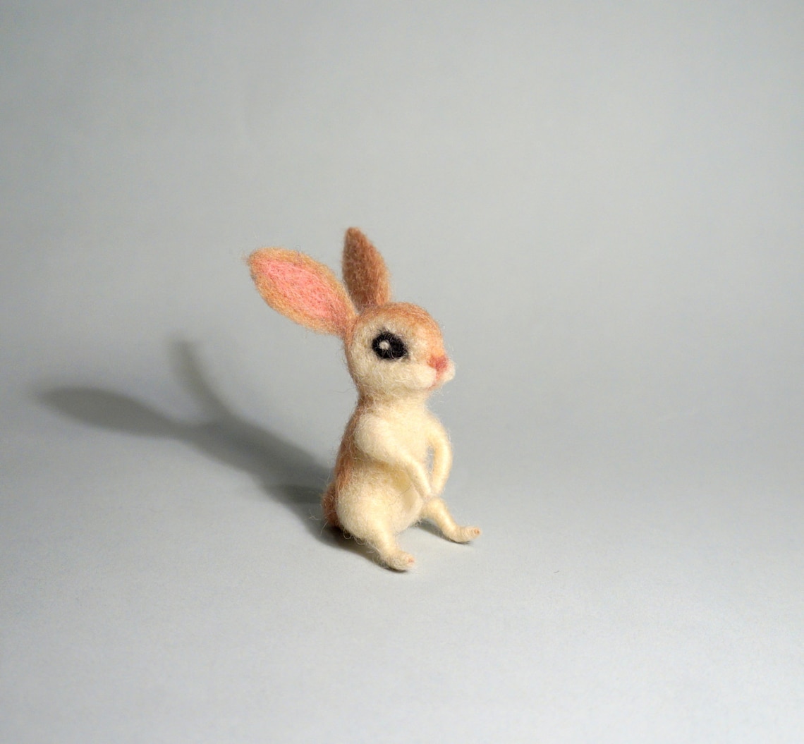 White Bunny Mini Rabbit Felted Haretiny Animal Wool Rabbit - Etsy