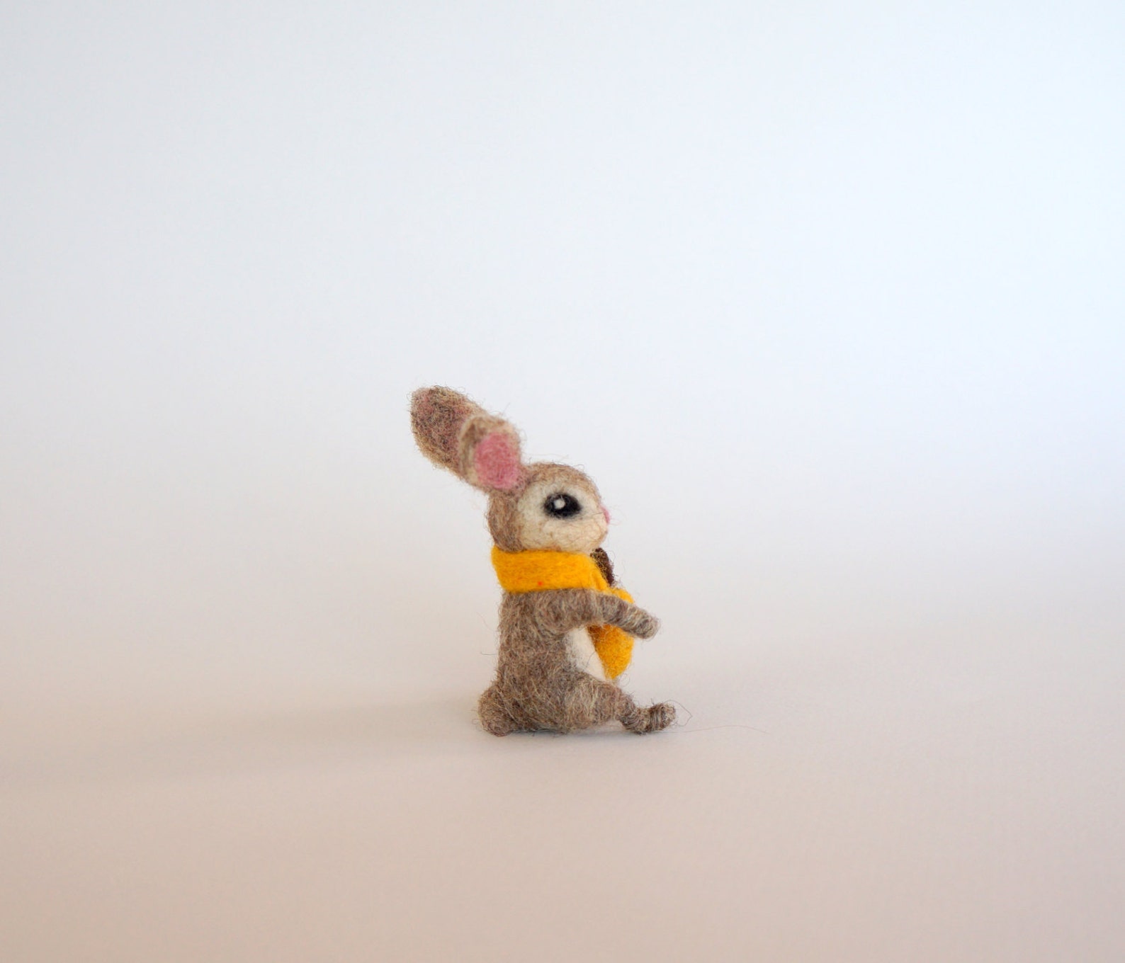 Traveler Bunny Tiny Felt Animal Wool Rabbit Cute Decor Mini | Etsy