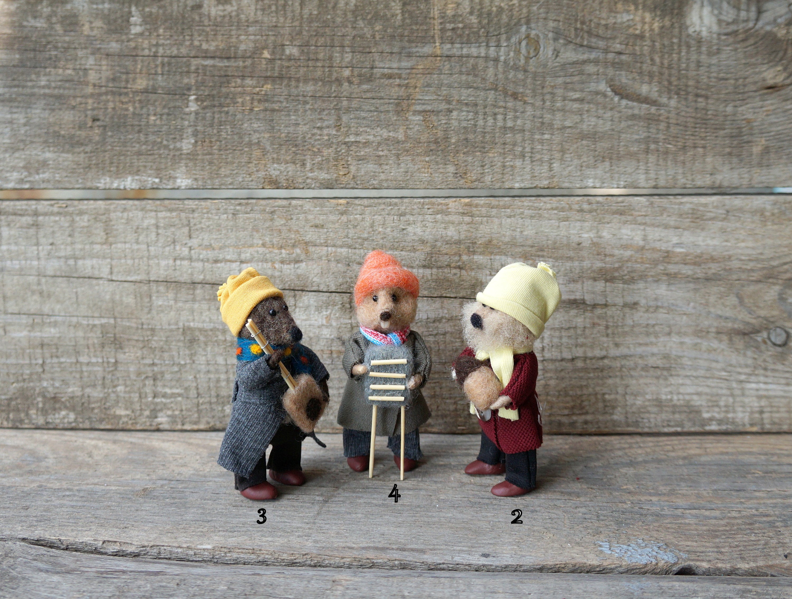 Felted otter felted muppet Emmet otter Christmas miniature | Etsy