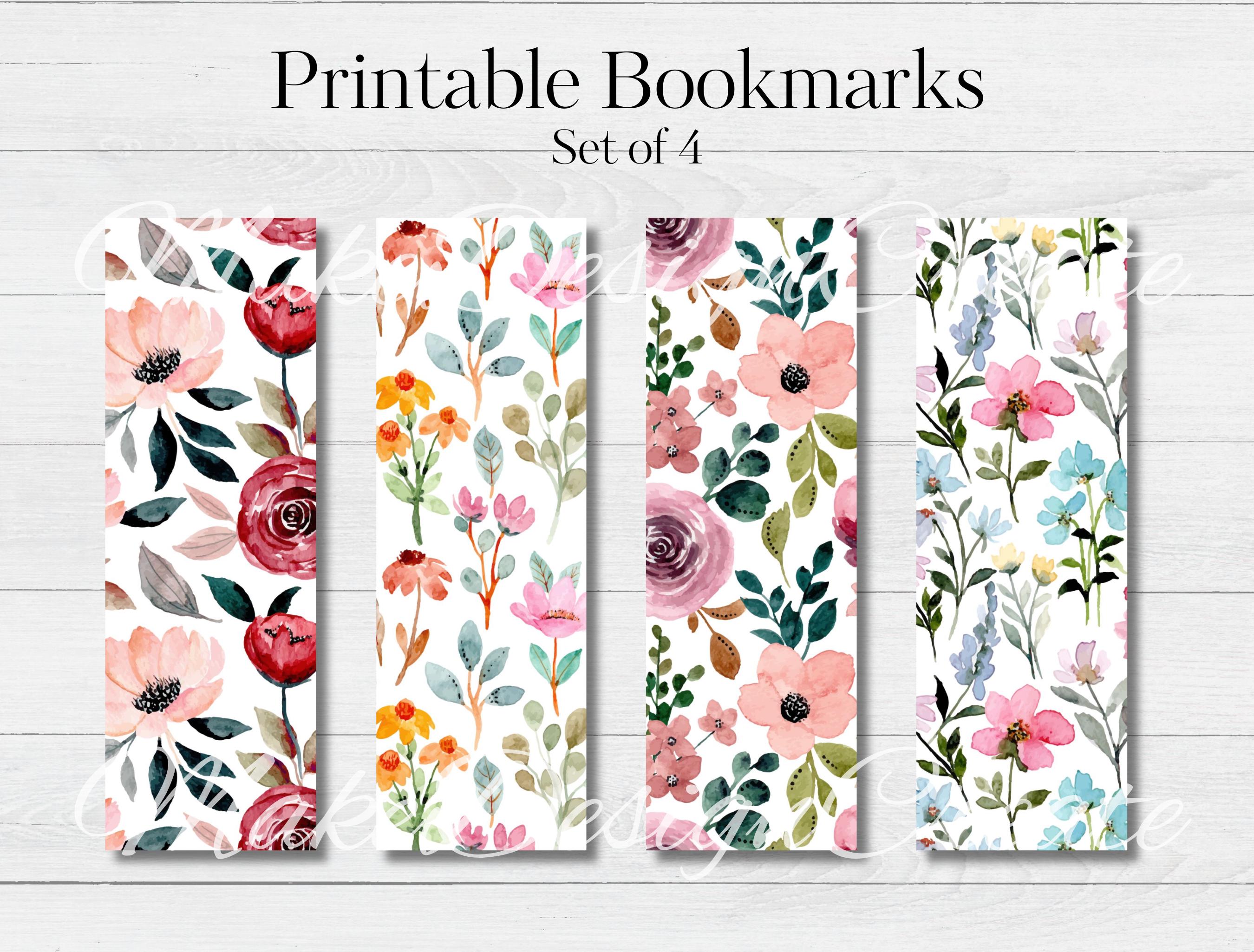 Floral Bookmarks | Printable Bookmarks | Watercolor & Flower Bookmarks ...