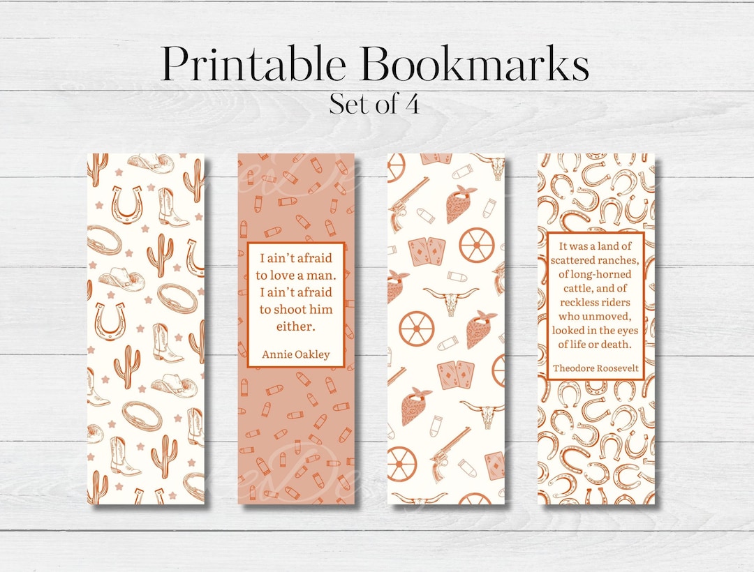 Western Bookmarks Cowboy Bookmarks Printable Bookmarks Horse Bookmarks ...