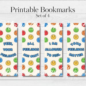Feelings Bookmarks | Kids Printable Bookmarks | Smiley Face & Emotion ...