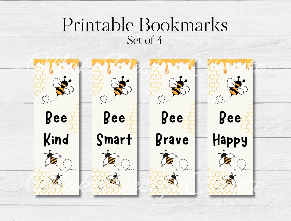 Bee Bookmarks | Kids Bookmarks | Animal Bookmarks | Positive Quote ...