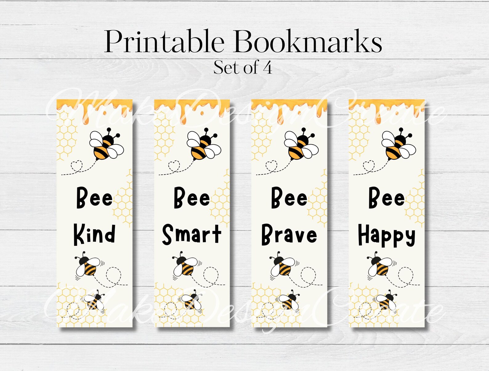 Bee Bookmarks | Kids Bookmarks | Animal Bookmarks | Positive Quote ...