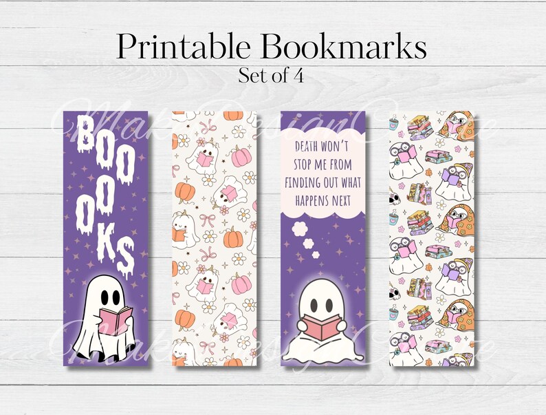 Ghost Bookmarks | Halloween Bookmarks | Spooky Book Lover Gifts | Cute ...