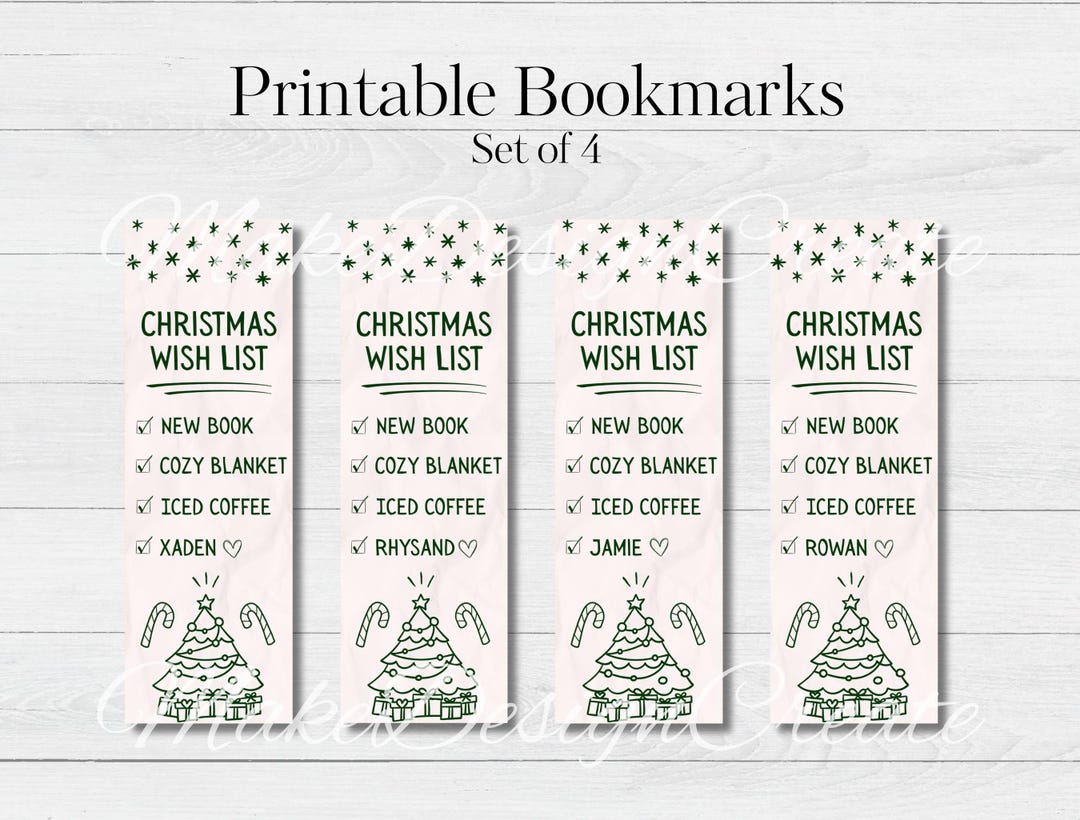 Christmas Wish List Bookmarks | Book Boyfriends | Rhys, Jamie, Xaden ...