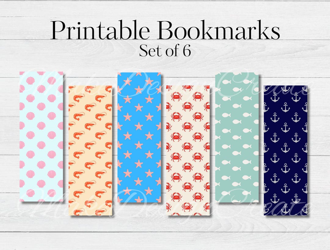 Nautical Bookmarks | Ocean Bookmarks | Kids Bookmarks | Digital ...
