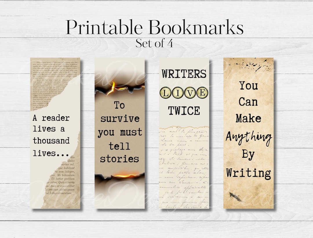 Writing Quote Bookmarks | Vintage Typewriter Bookmarks | Reader ...