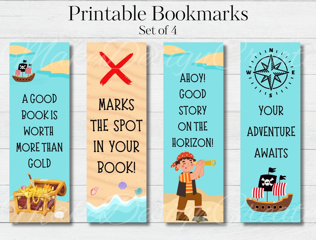 Pirate Bookmarks Kids Bookmarks Summer Bookmarks Teacher Resources ...