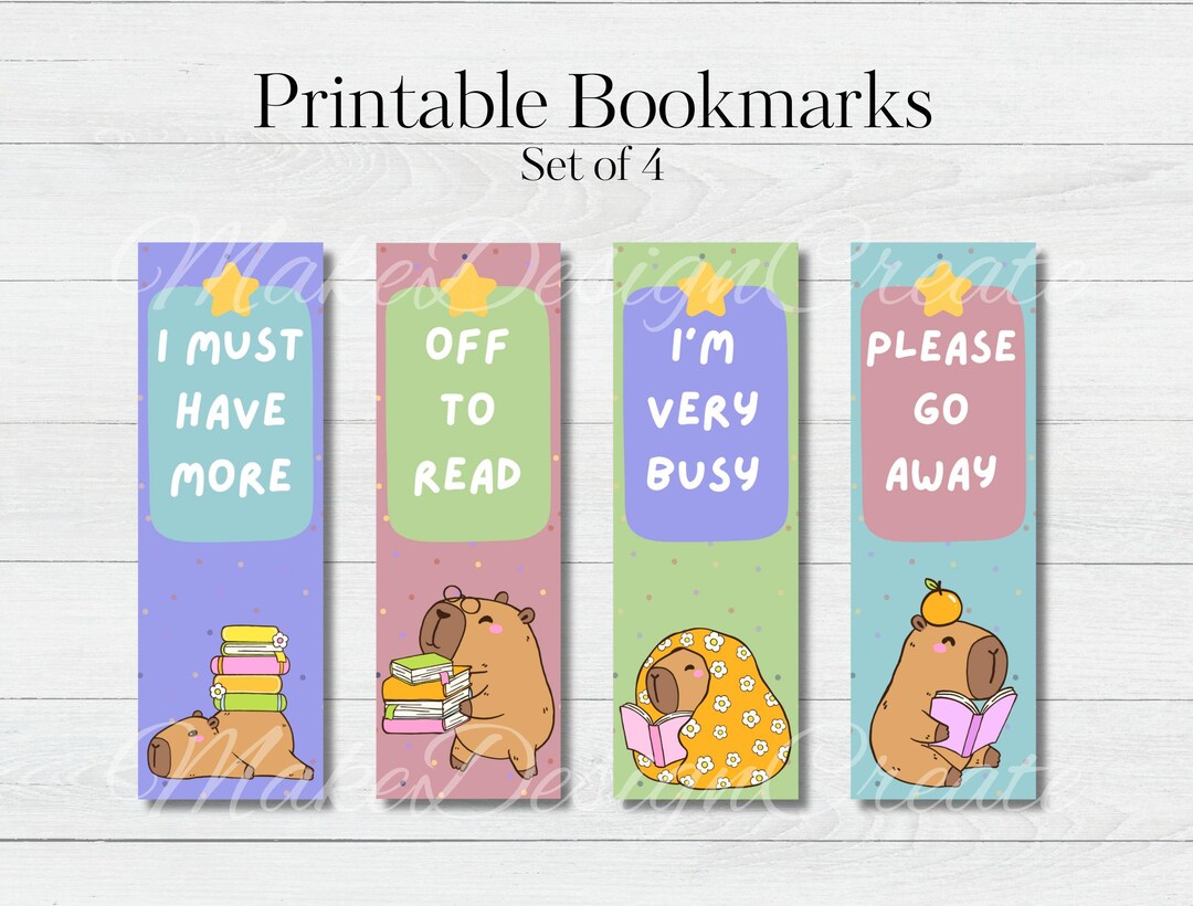 Capybara Bookmarks | Silly Bookmarks | Reader Gifts | Funny Bookish ...