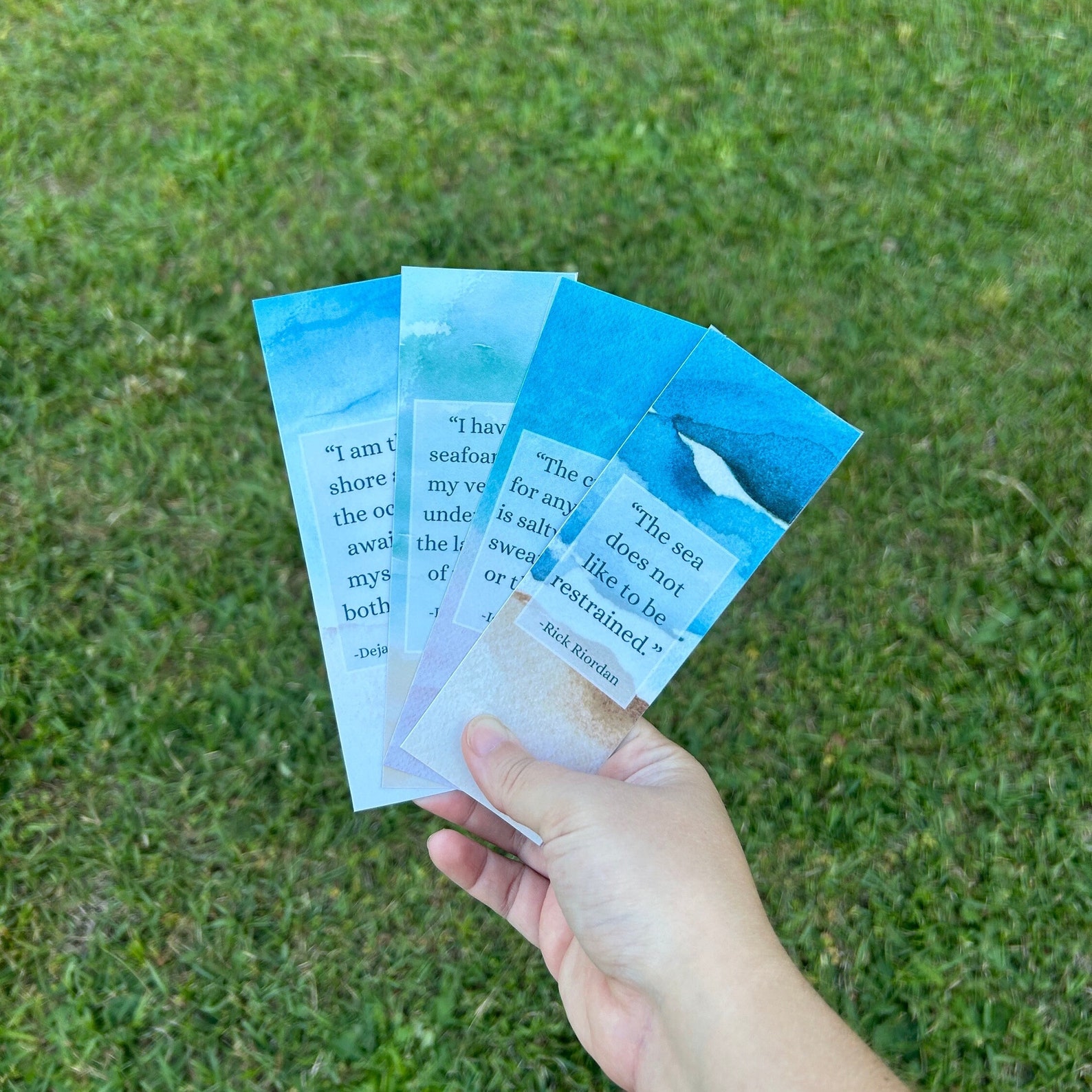 Ocean Bookmarks | Beach Bookmarks | Watercolor Sea Bookmarks | Summer ...
