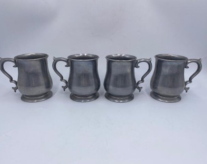Vintage Pewter Mugs - Pewter Mugs - Set of 4 - Vintage Barware - Pewter ...