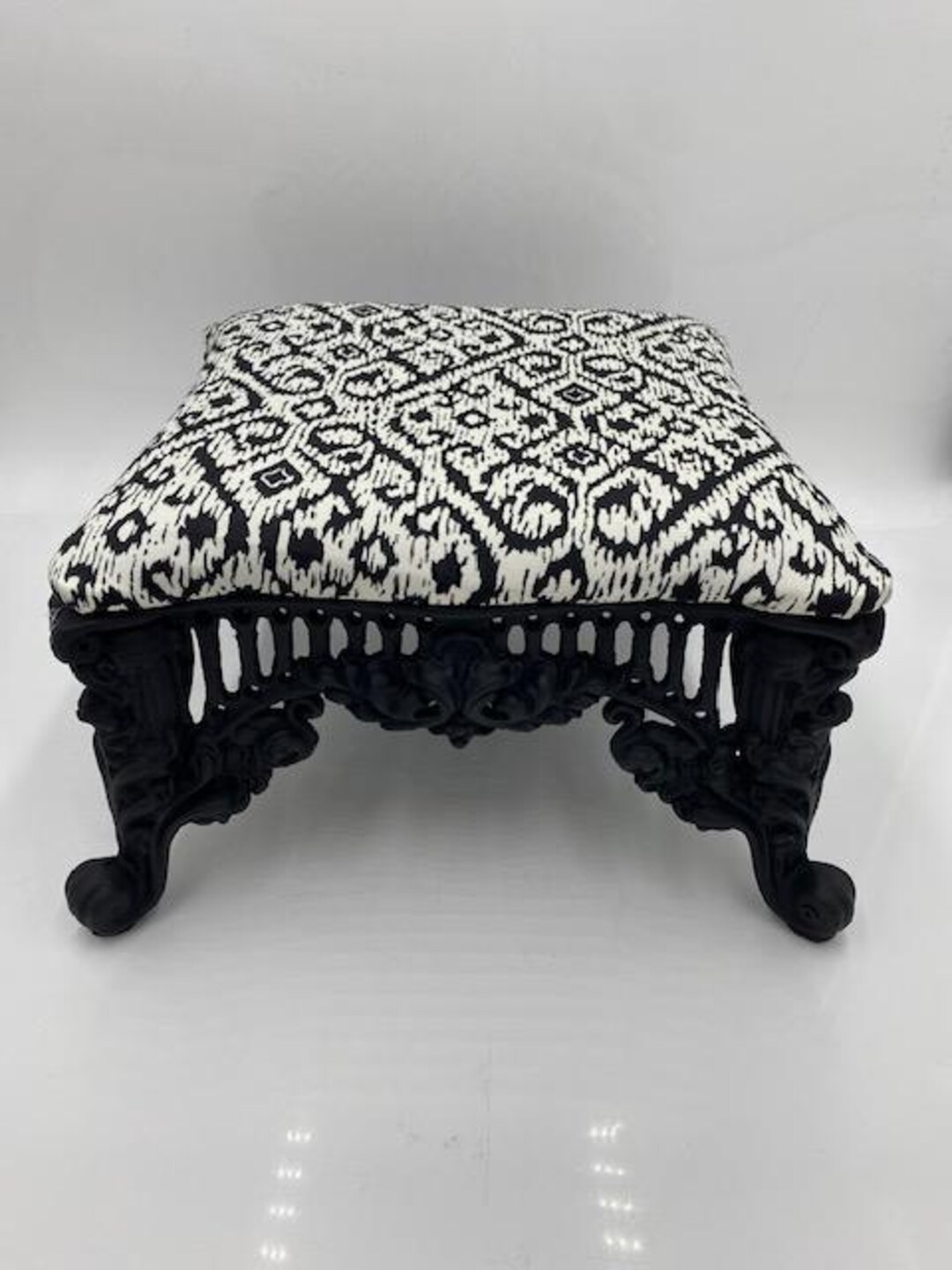 Vintage Wrought Iron Footstool - Vintage Footstool - Wrought Iron Footstool - Footstool - Square ...