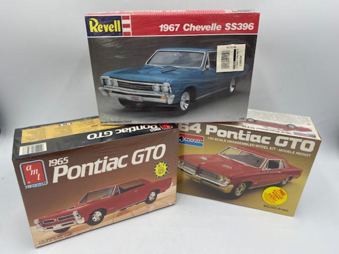 Vintage Model Car Kits - 1967 Chevelle - 1964 Pontiac GTO - 1965 ...