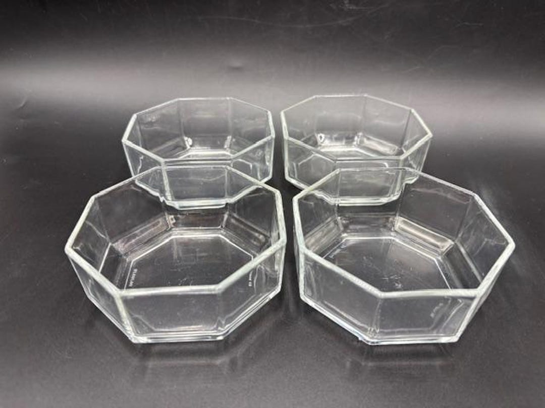 Vintage Arcoroc Octime Clear Glass Octagonal Bowls - Set of 4 - Made in ...