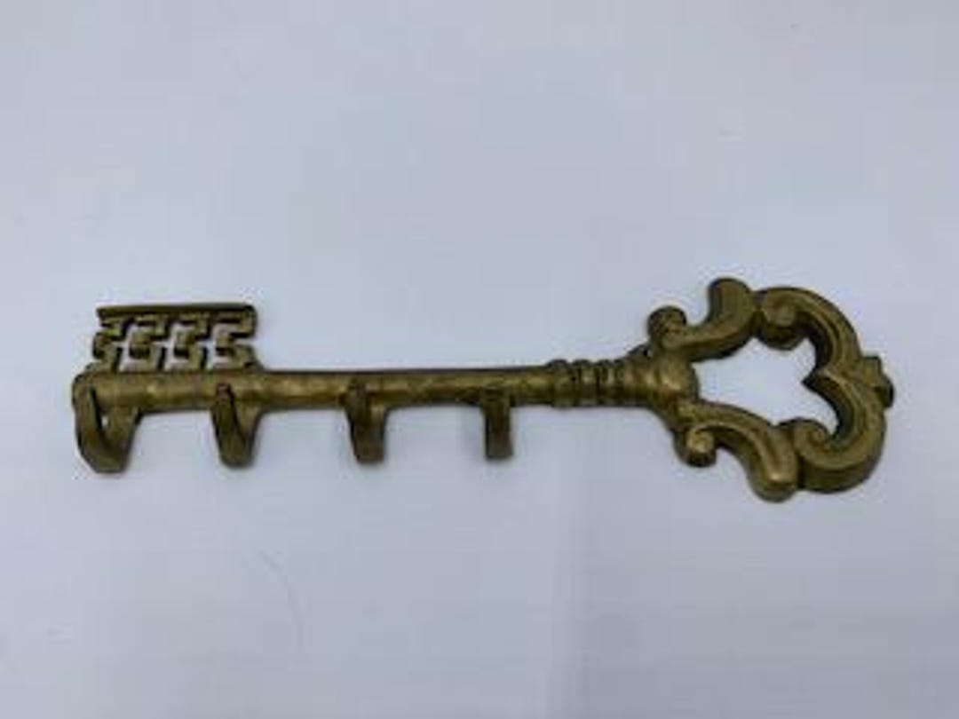 Vintage Brass Key Hanger - Brass Key Hanger - Key Hanger - Vintage ...